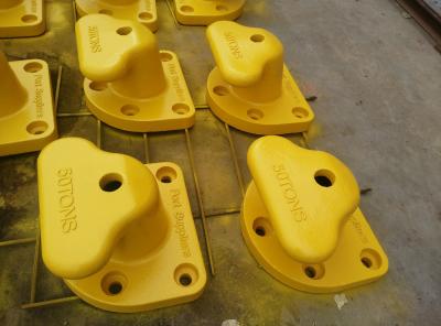 China Yellow Mooring Components Marine Single Tee Head Dock Bollard for sale