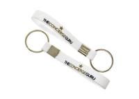 China Custom Soft PVC Keychains White Colorful Design 195x12x2mm Durable Hog Toughness for sale