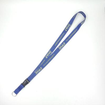 China Printed Blue Full Color Lanyards , Screen Printed Lanyards With Key Ring for sale