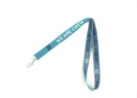 China Custom Polyester Woven Lanyards 460mm Length with Plastic Hook for ID Badge for sale