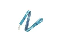 China Custom Polyester Woven Lanyards 460mm Length with Plastic Hook for ID Badge for sale
