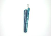 China Custom Polyester Woven Lanyards 460mm Length with Plastic Hook for ID Badge for sale