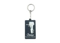 China Custom Soft PVC Rubber Keychain Dark Blue Square 2D 3D Effect 50mm for sale