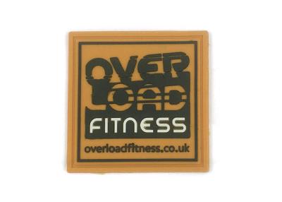 China 40x40x2mm Custom Patches For Hats Soft Silicone Rubber Material 3D Design for sale