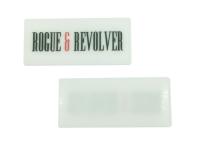 China Custom 3D PVC Badge Appliques Embossed Sewn Patches 30mm Zinc Alloy Button Loop for sale