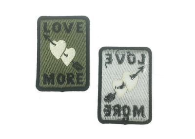 China Square And Round Adhesive Embroidered Patches Laser Cut Merrowed Edge for sale