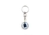 China Custom Logo Metal Keychain 2D 3D Effect Shopping Cart Coin Holder for Supermarket Promotion for sale