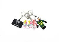 China Custom 2D 3D PVC Colorful Printed Keychain Irregular Rectangle Shape with Logo for sale