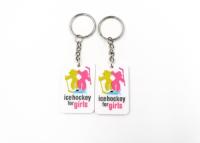 China Custom 2D 3D PVC Colorful Printed Keychain Irregular Rectangle Shape with Logo for sale