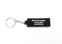 China Personalized Rectangle Shape Soft PVC Keychains Double Side Rubber Material for sale