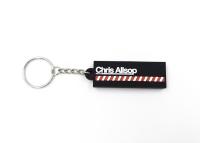 China Personalized Rectangle Shape Soft PVC Keychains Double Side Rubber Material for sale