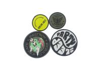 China Custom Embroidered Patches Round Shape Iron On Up to 12 Colors Laser Cut Merrowed Edge for sale