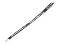 China Custom Polyester Lanyards 470mm Length Black Durable ID Badge Holder with Metal Trigger for sale