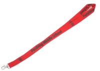 China Custom Imprinted Polyester Lanyard 20mm x 455mm Red with Silkscreen Logo for sale
