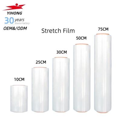 China Customized Logo Printing Glossy LLDPE Stretch Film Pallet Wrapping Roll for Bottle Carton Box for sale