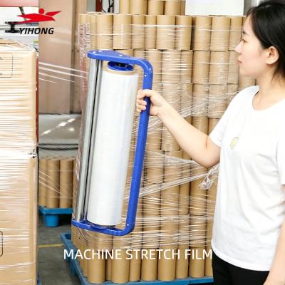 China YIHONG Custom LLDPE Stretch Film Jumbo Roll Stretch Roll High Elasticity Moisture Proof Clear Casting Soft Packaging Film for sale