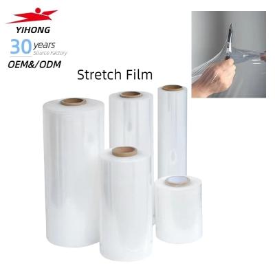China YIHONG PE Soft Glossy Stretch Film Moisture Proof Transparent Winding Packaging Reinforcement Protection Large Number Film for sale