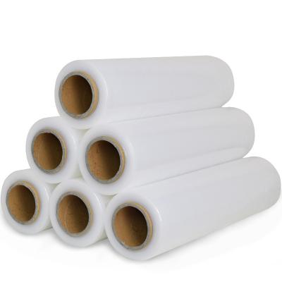 China Great Quality Clear Plastic Wrapping Film Pallet Packing Stretch Wrap Film 23mic Transparent Lldpe Stretch Film Jumbo Roll 50kg for sale