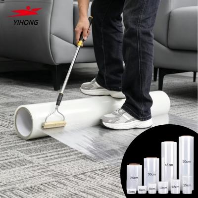 China YIHONG Transparent PE Electrostatic Protection Film for Carpet Removable Self Adhesive Temporary Cover for sale