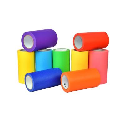 China Multi Purpose Single Sided Heat Resistant Dark Beige Eco-Friendly Crepe Paper Rubber Adhesive Masking Tape Automotive Spray for sale