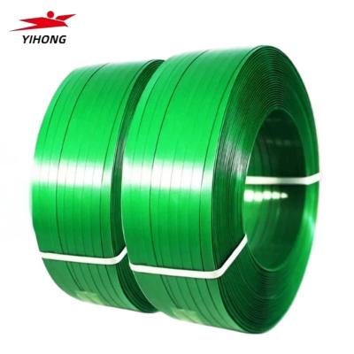 China YIHONG 16mm 19mm 25mm Polyethylene PET Band Roll Green Custom Pet Tape Strap for sale