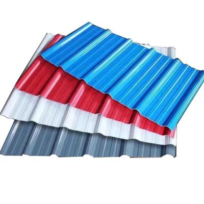 China Gegalvaniseerd 28b Gauge Metal Aluzinc Blauw Ppgi Waterdicht gegolfd Plastic dakplaat 20 Zwarte voet Te koop