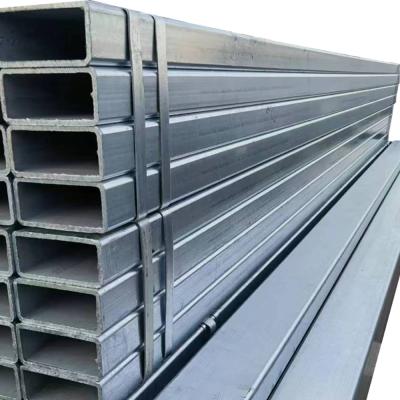 China Structural Sections Galvanized Carbon Rectangular Steel Tube with Finely Processed U-Bar for sale
