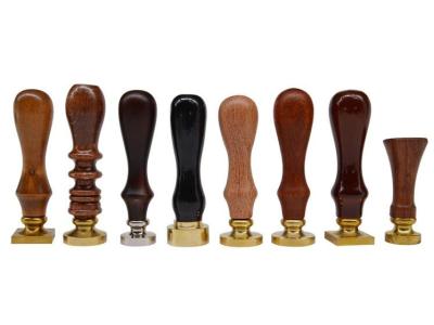 China Custom Individual Wedding Rose Wood Handle Brass Wax Seal Stamp for sale