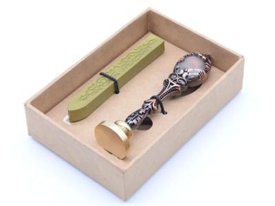 China Seal Wax Stick & Wax Seal Stamp Set With Kraft Paper Box for sale