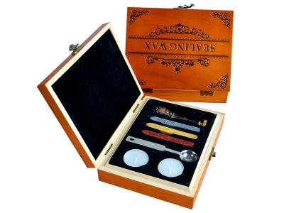 China Wooden Box Custom Sealing Wax And Wax Seal Stamp Kits & Gift Set for sale