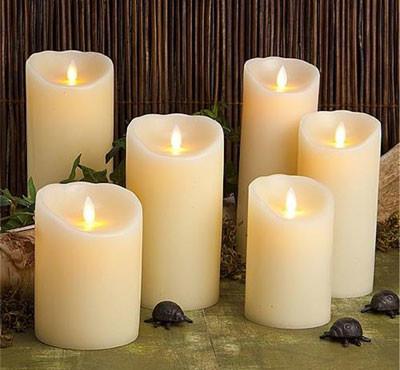China Battery Operated Moving Flame Led Pillar Candles With Timer And Remote for sale