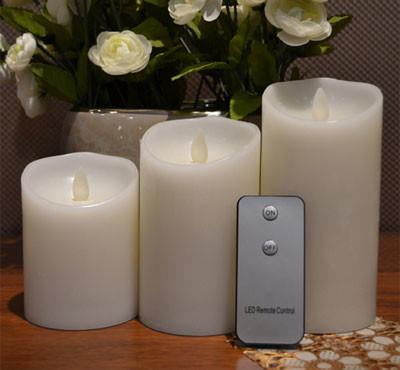 China Led Remote Control Moving Flame LED Pillar Candle for sale