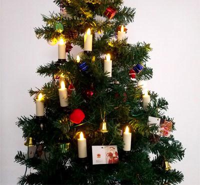China Electric Dancing Flame Pillar Flickering Christmas Tree Realistic Flameless Candle for sale