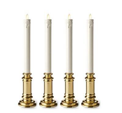 China Led Moving Wick Battery Operated Taper Candles In Ivory for sale