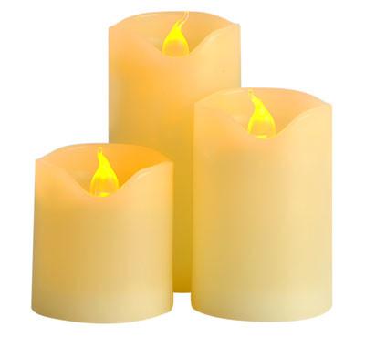 China 3pcs/Lot Small Battery Operated Led Candle With Long Lasting Bright Light Flameless Led Pillar Candle Set With High Qual for sale