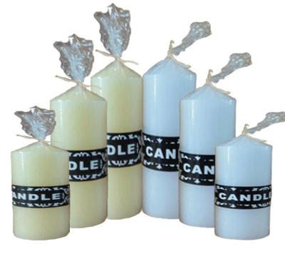 China White Church Pillar Candles for sale