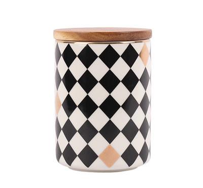 China Wholesale Diamond Pattern Ceramic Jar Candles for sale