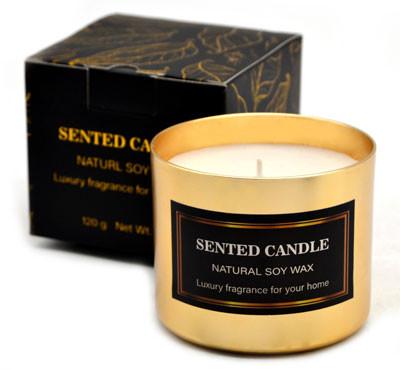 China Bulk Scented Metal Jar Candles for sale