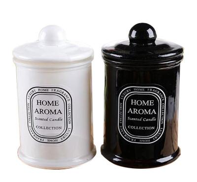 China Small Black Sealed Cans Glass Jar Scented Soy Wax Candles Wholesale for sale