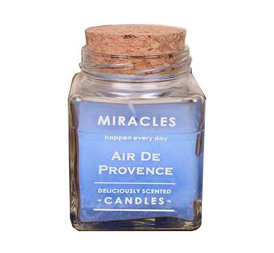 China New Simple Style Scented Square Glass Jar Candles With Wood Cover for sale