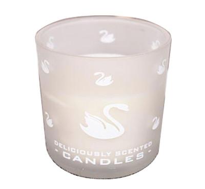China Wholesale Scented Soy Wax Glass Jar Candles With Flamingo Scrub Spray Pattern for sale