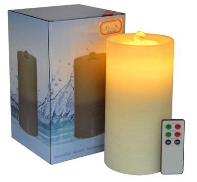China Rechargeable Flat Top Flameless LED Candle Fountain With 3D Battery for sale