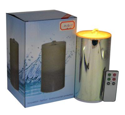 China Rechargeable 3D Glass Fireworks Flameless Candle Fountain With 3D Battery for sale