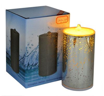China Rechargeable 3D Glass Spot Flameless Candle Fountain With 3D Battery for sale