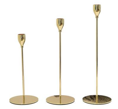 China Slim Taper Candle Holder In Gold for sale