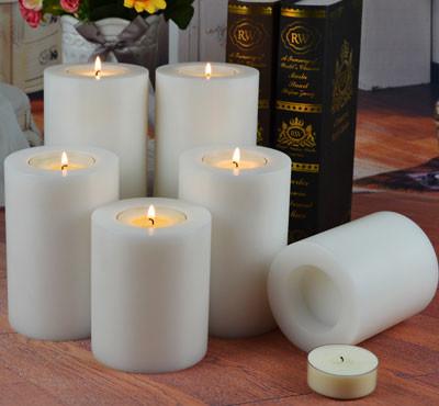 China Plastic Modern White Artificial Tealight Candle Holder for sale