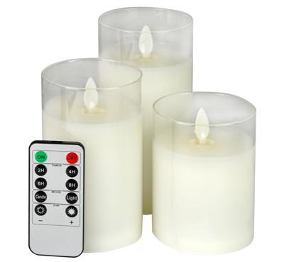China Moving Wick Glass Jar Led Candles for sale