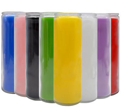 China Solid Color Glass 7 Day Candles for sale