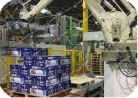 China Unit Load Robotic Palletizing System , Automatic Robot Palletizer For Various Carton Boxes for sale