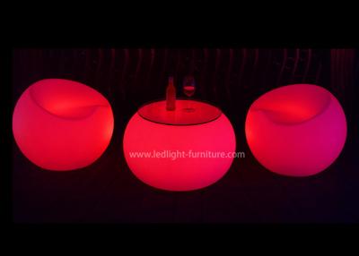 China PE Modern LED Coffee Table / Round Cocktail Table With Glass Top Or PVC Cover Top for sale